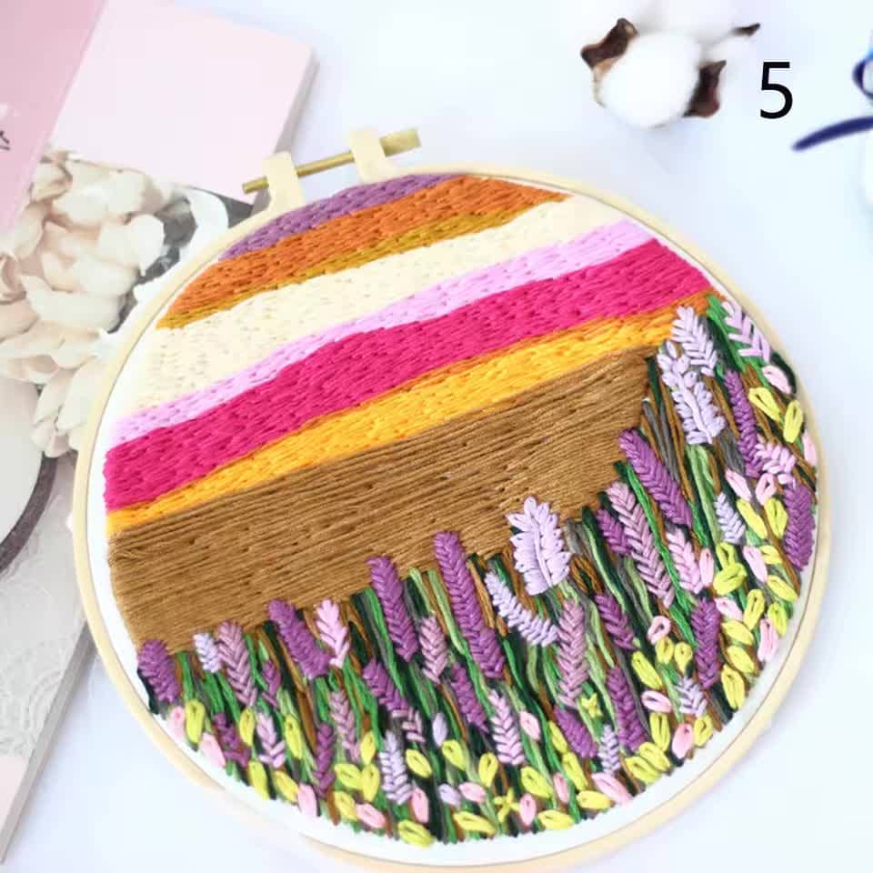 Set pentru broderie în cerc cu model floral | ToolsMania